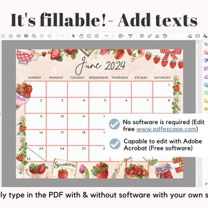 Cute June 2024 Calendar, Strawberry Gnome Sweet Spring June 24 ...