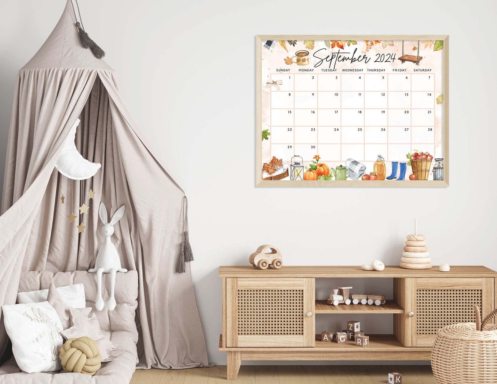 Fillable September 2024 Calendar, Beautiful Fall Vibes, Printable ...