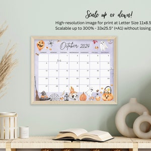 Fillable October 2024 Calendar, Halloween Fun Spooky Party Night ...