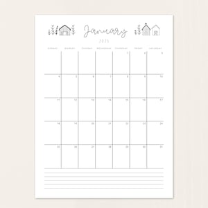 2025 Calendars PORTRAIT Blank Monthly Planner| Fillable | 8.5x11 ...