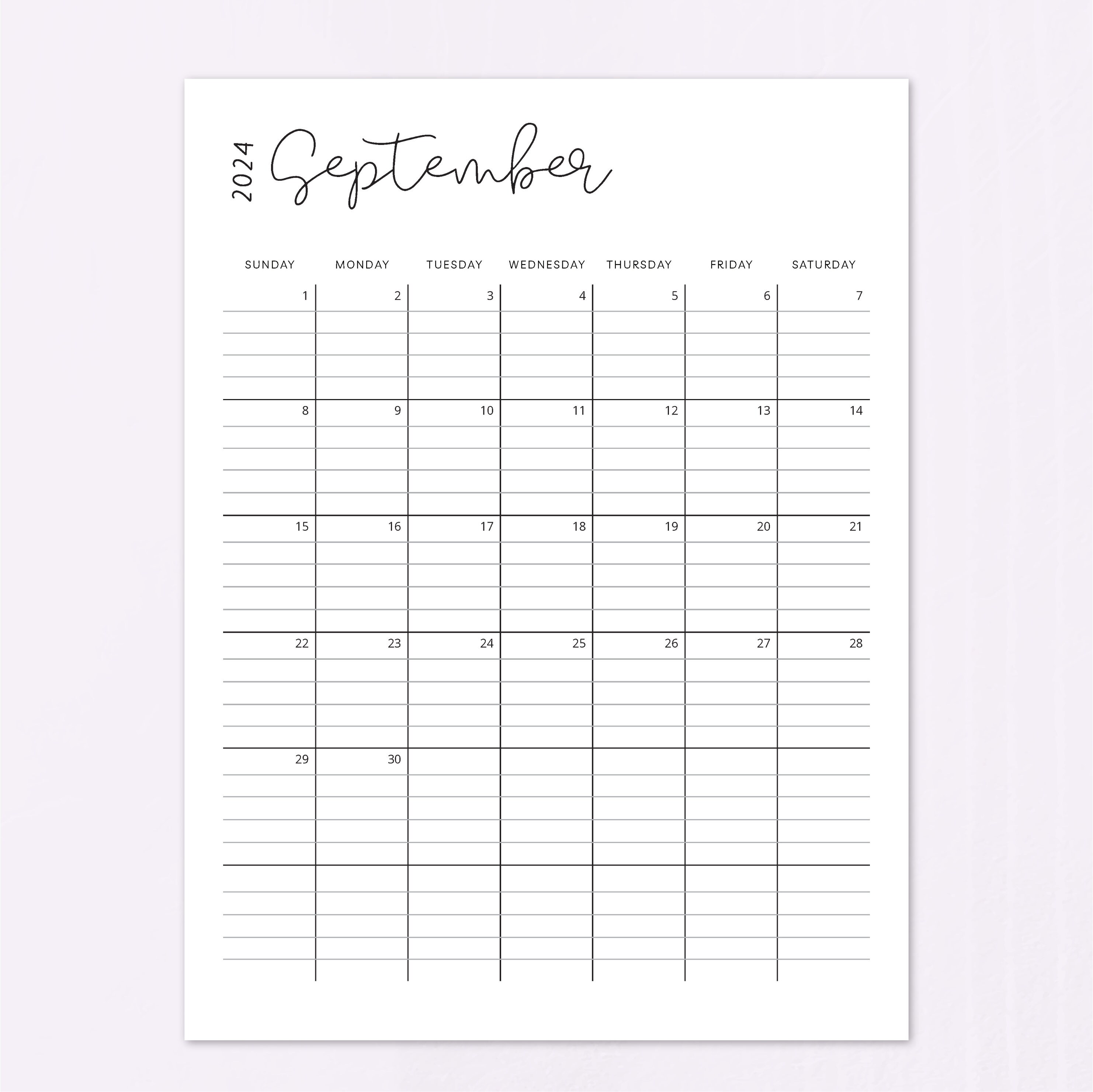 2024 2025 Midyear Lined Calendars PORTRAIT Monthly Academic Planner 8 ...