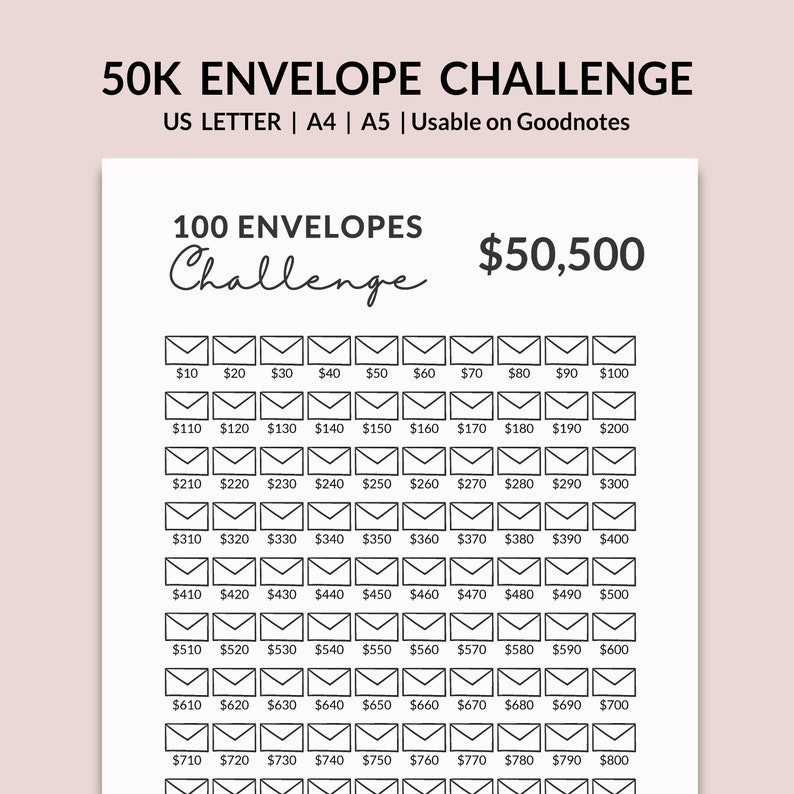 50K Saving Challenge L 100 Envelope Challenge for 50000 Savings ... 50K Saving Challenge L 100 Envelope Challenge for 50000 Savings ...