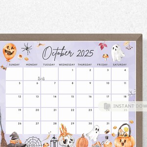 Fillable October 2025 Calendar, Halloween Fun Spooky Party Night ...