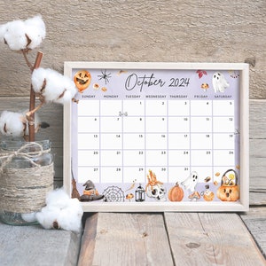 Fillable October 2024 Calendar, Halloween Fun Spooky Party Night ...