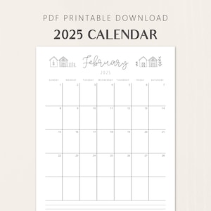 2025 Calendars PORTRAIT Blank Monthly Planner| Fillable | 8.5x11 ...