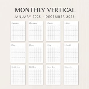2025 - 2026 PORTRAIT Lined Calendars Monthly Academic Midyear Planner ...