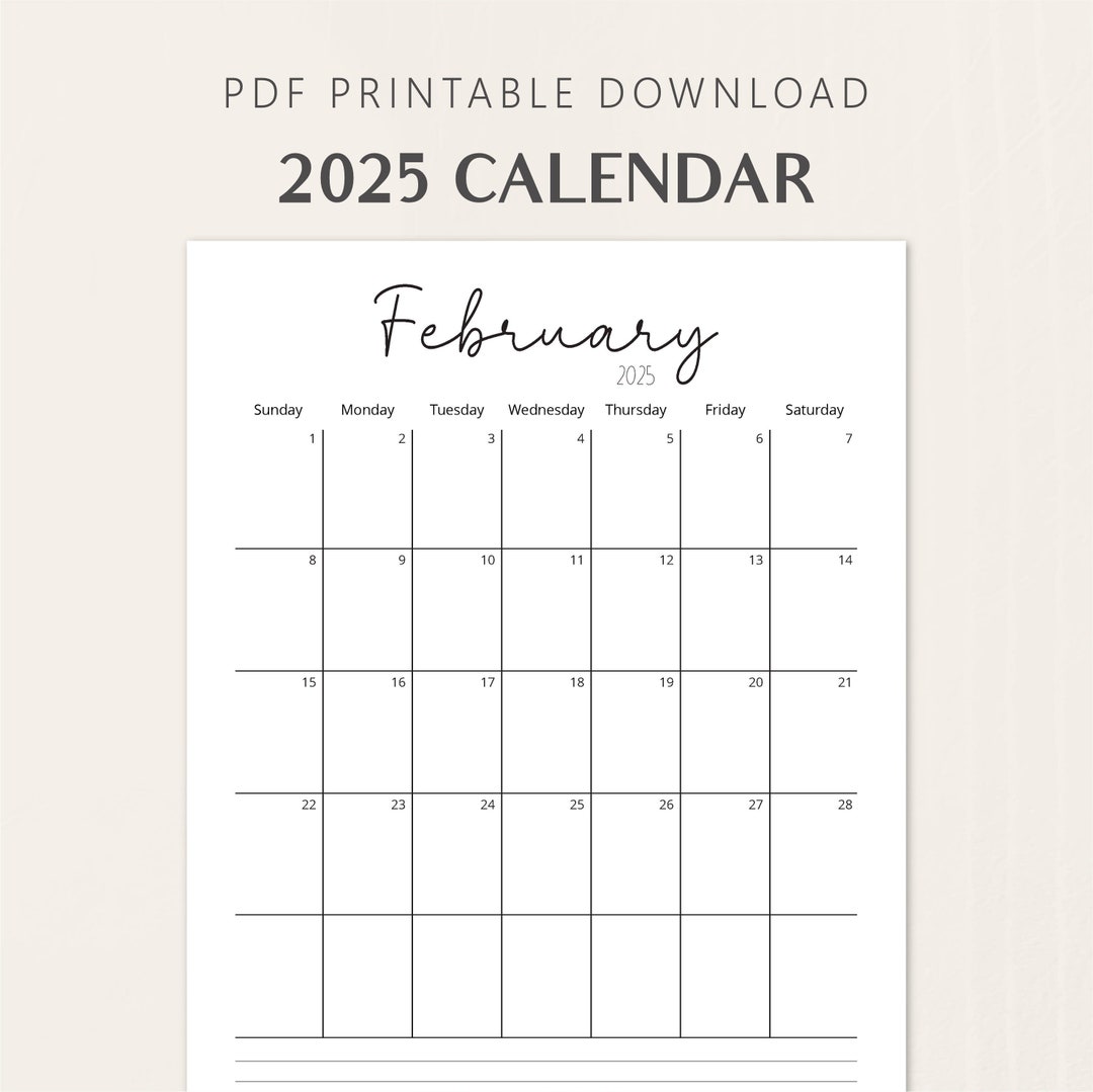 2025 Calendars PORTRAIT Blank Monthly Planner| Fillable | 8.5x11 ...