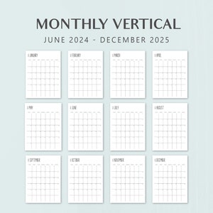 2024 2025 Midyear Calendars PORTRAIT Monthly Academic Planner 8.5x11 ...