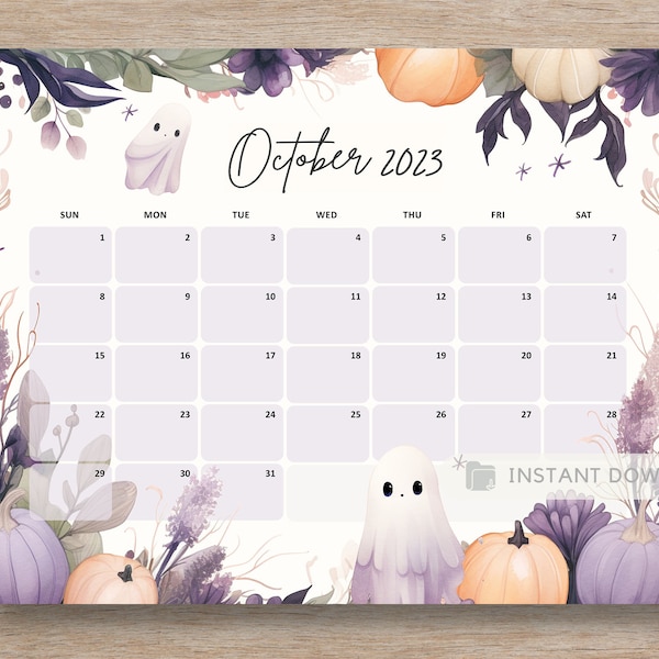 Printable October 2023 Calendar - Etsy