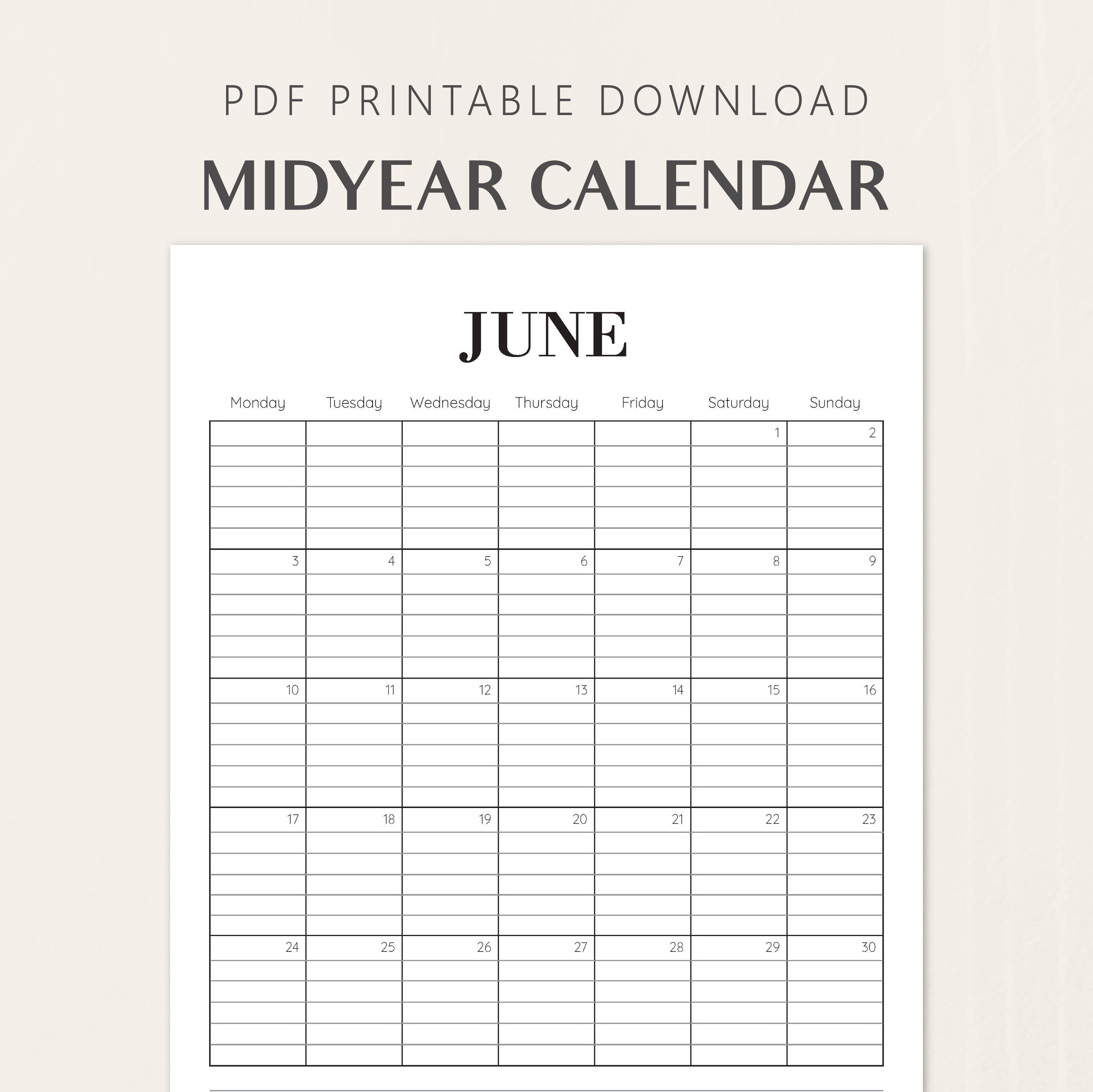 2024 2025 Midyear Lined Calendars PORTRAIT Monthly Academic Planner 8 ...
