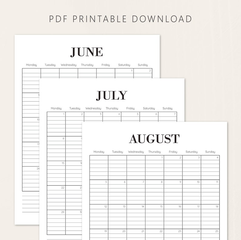2024 2025 Midyear Lined Calendars PORTRAIT Monthly Academic Planner 8 ...