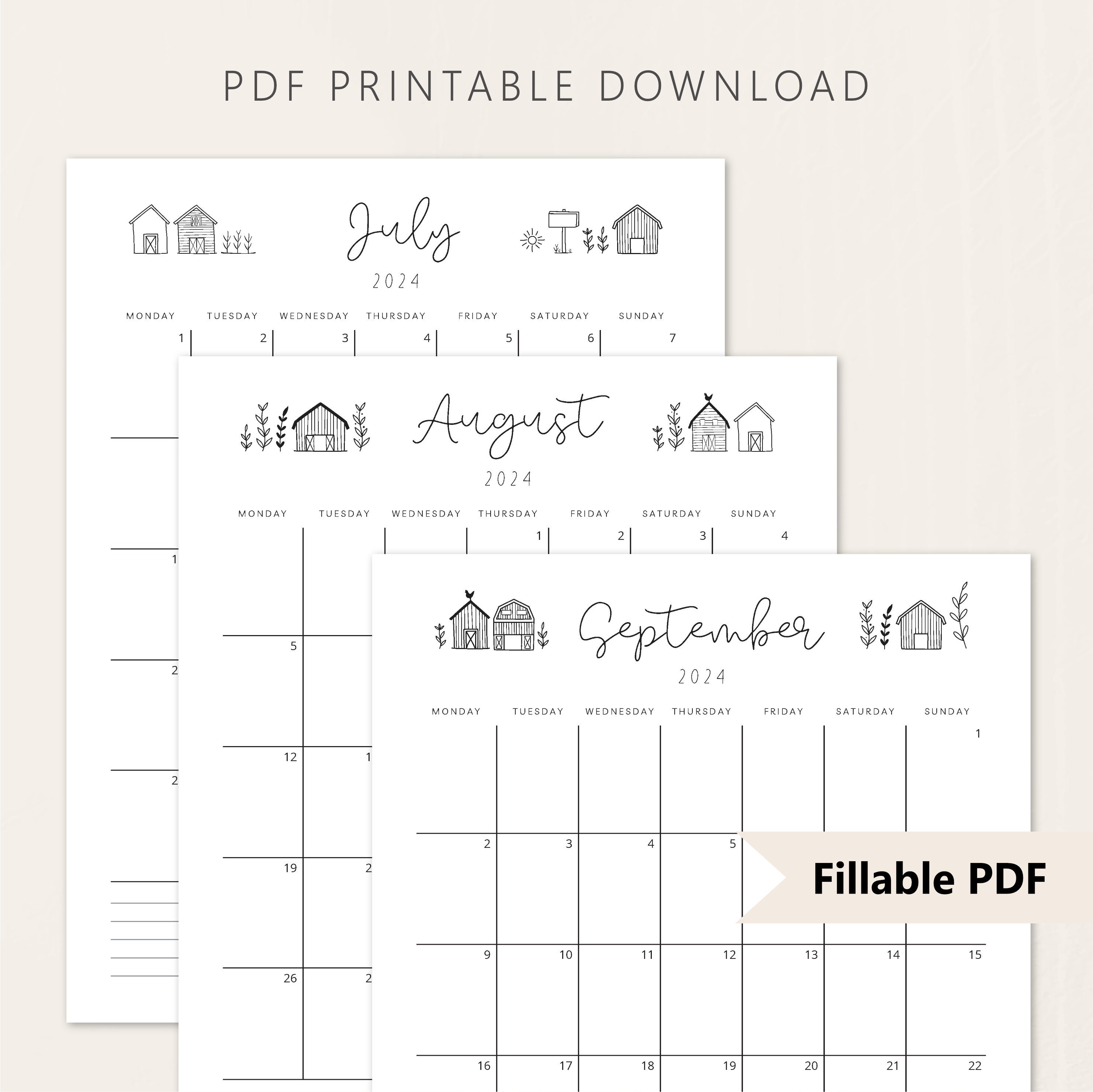 2024 2025 Midyear Calendars PORTRAIT Monthly Academic Planner 8.5x11 ...