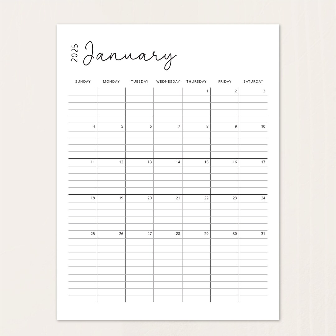 2025 - 2026 PORTRAIT Lined Calendars Monthly Academic Midyear Planner ...