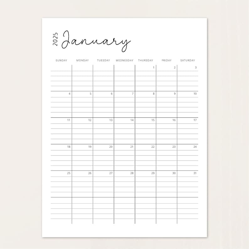 2025 - 2026 PORTRAIT Lined Calendars Monthly Academic Midyear Planner ...