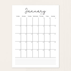 2025 Calendars PORTRAIT Blank Monthly Planner| Fillable | 8.5x11 ...