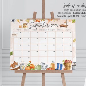 Fillable September 2024 Calendar, Beautiful Fall Vibes, Printable ...