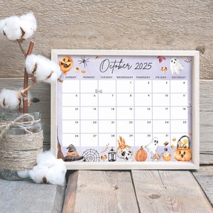 Fillable October 2025 Calendar, Halloween Fun Spooky Party Night ...