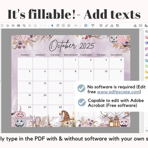 October 2025 Calendar, Spooky Floral Halloween Sweet Pumpkins Printable ...