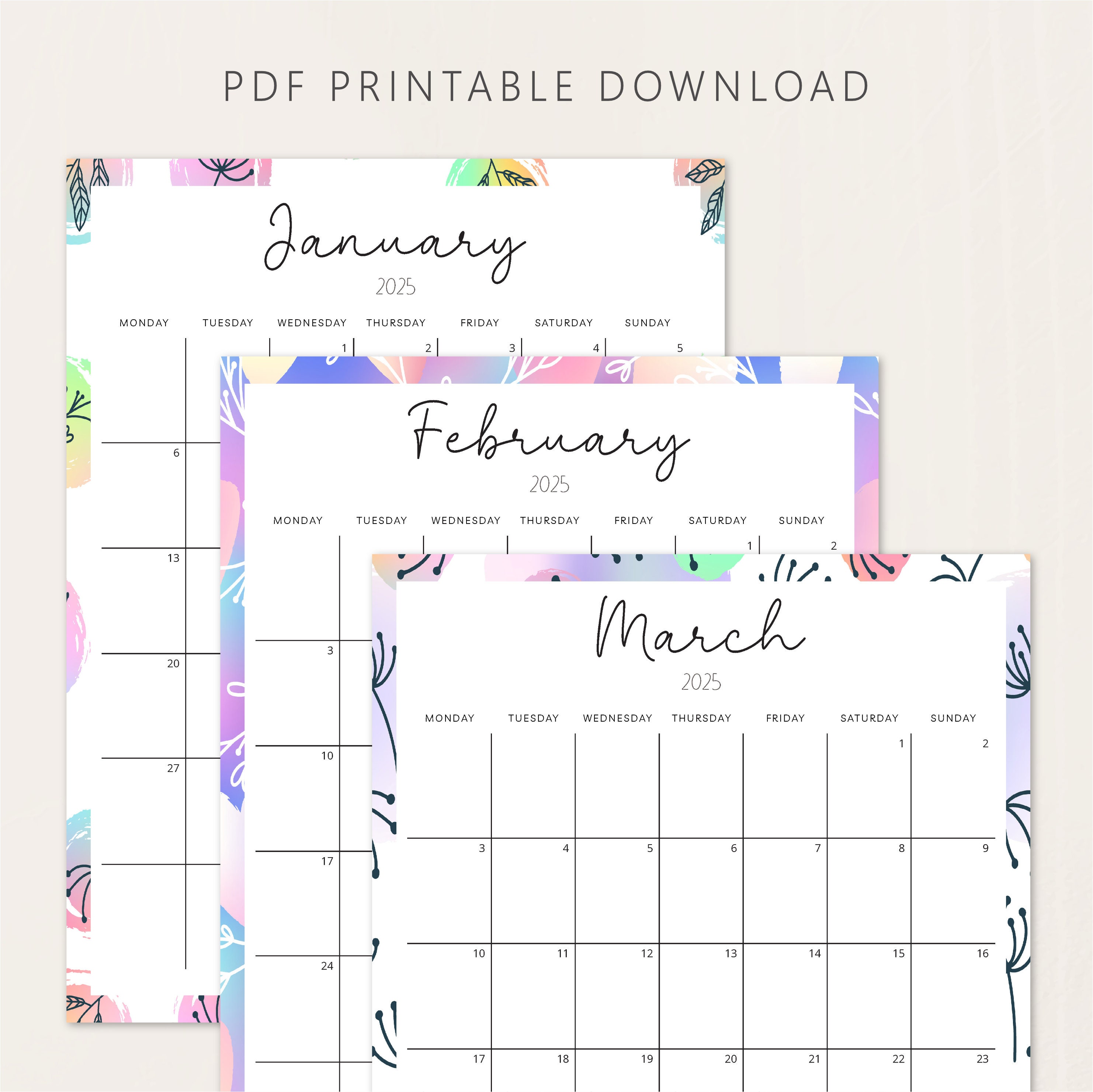 2025 - 2026 PORTRAIT Calendars Monthly Academic Midyear Planner| 8.5x11 ...