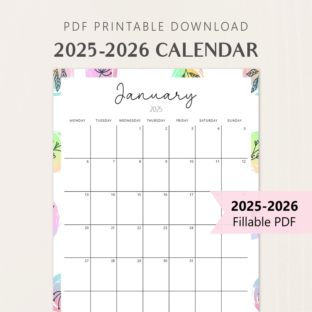 2025 - 2026 PORTRAIT Calendars Monthly Academic Midyear Planner| 8.5x11 ...