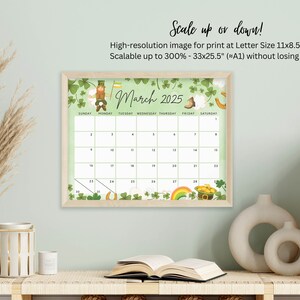 Editable March 2025 Calendar for the Lucky Month With Clovers Cute ...