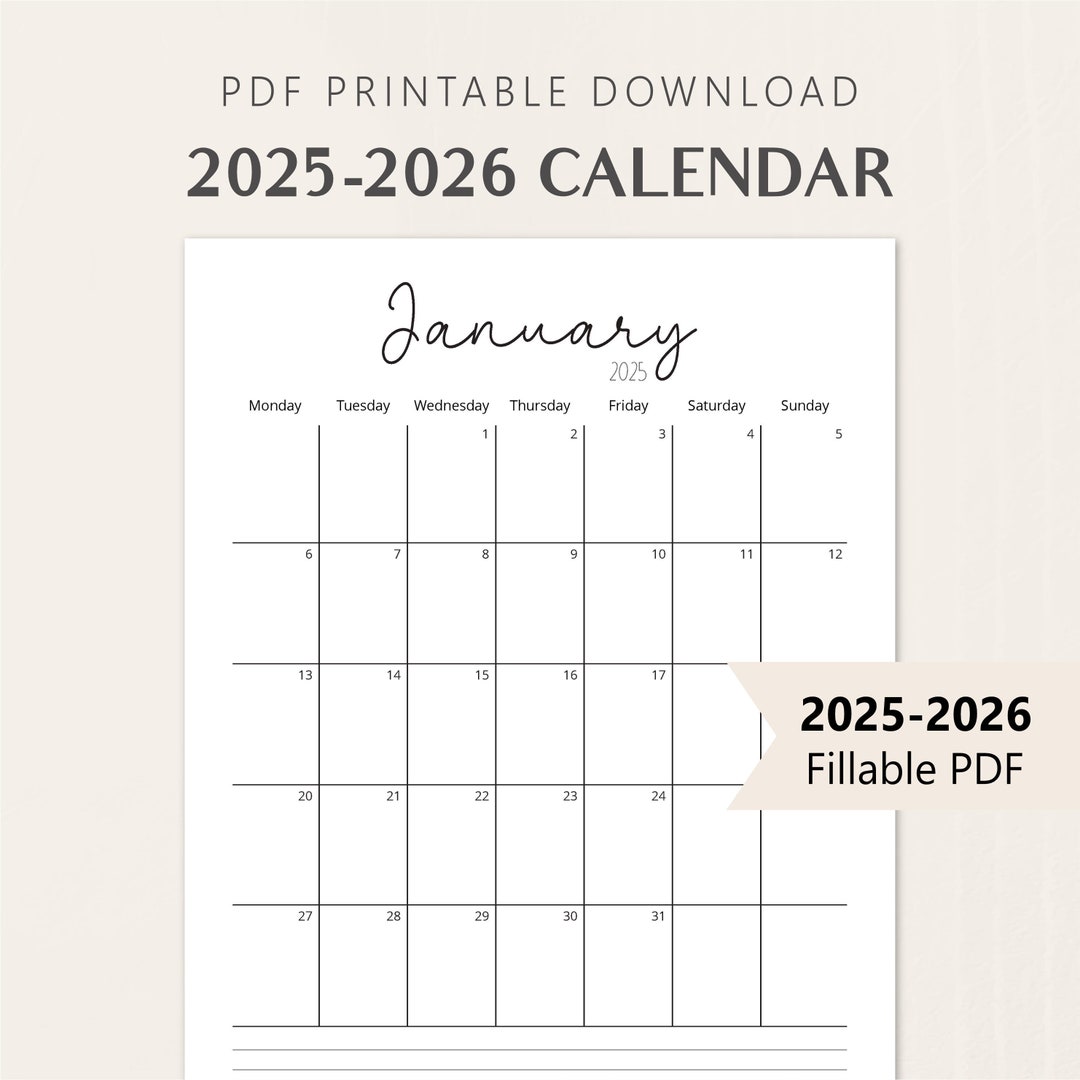 2025 - 2026 PORTRAIT Calendars Monthly Academic Midyear Planner| 8.5x11 ...