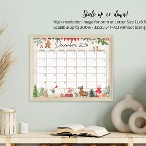 Fillable December 2024 Calendar, Cute Festive Snowy Winter Christmas ...