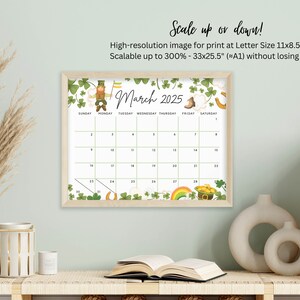 Editable March 2025 Calendar for the Lucky Month With Clovers Cute ...