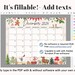Fillable December 2024 Calendar, Cute Festive Snowy Winter Christmas ...
