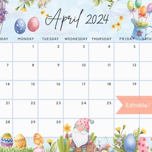 Calendar 2024 Bundle, Editable Monthly Planner January to December 24 ...