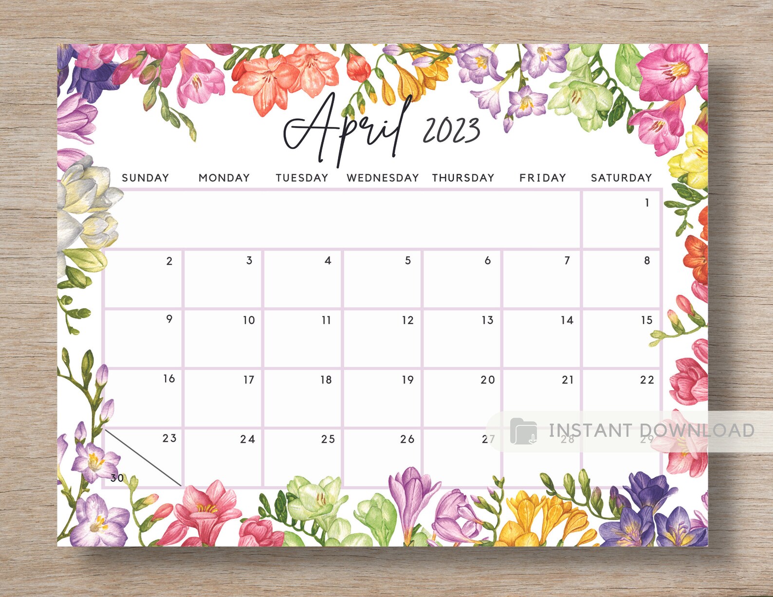 Fillable April 2023 Calendar Beautiful Watercolor Flowers - Etsy Fillable April 2023 Calendar Beautiful Watercolor Flowers - Etsy
