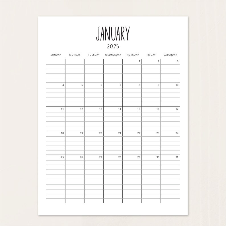 2025 - 2026 PORTRAIT Lined Calendars Monthly Academic Midyear Planner ...