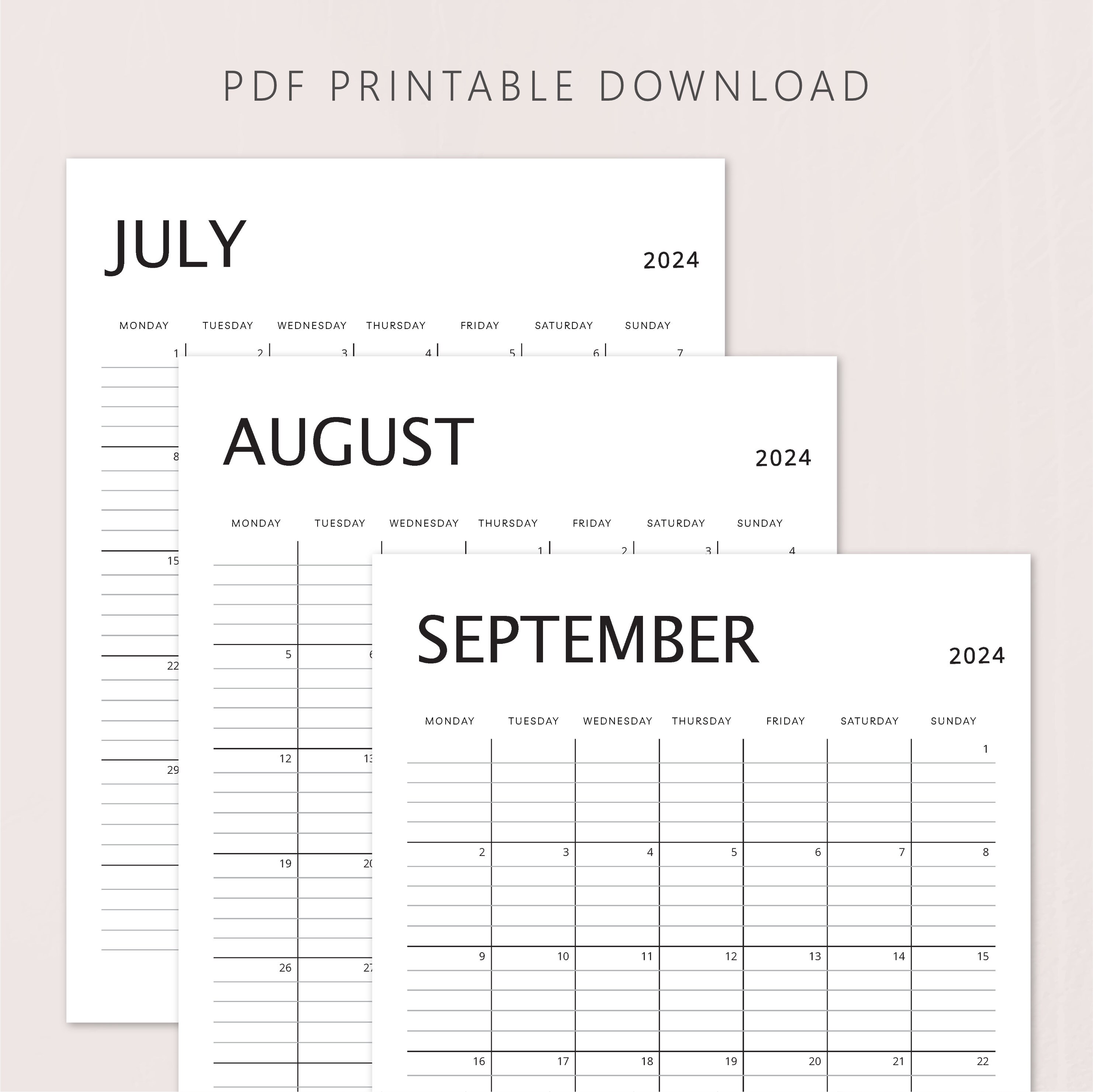 2024 2025 Midyear Lined Calendars PORTRAIT Monthly Academic Planner 8 ...