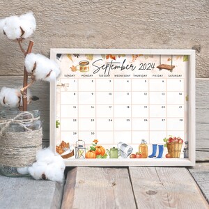 Fillable September 2024 Calendar, Beautiful Fall Vibes, Printable ...
