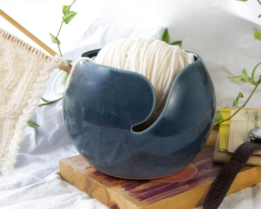 Bluestone Yarn Ball, Yarn Bowl, Minimal Yarn Bowl, Ceramic, Handmade - Etsy