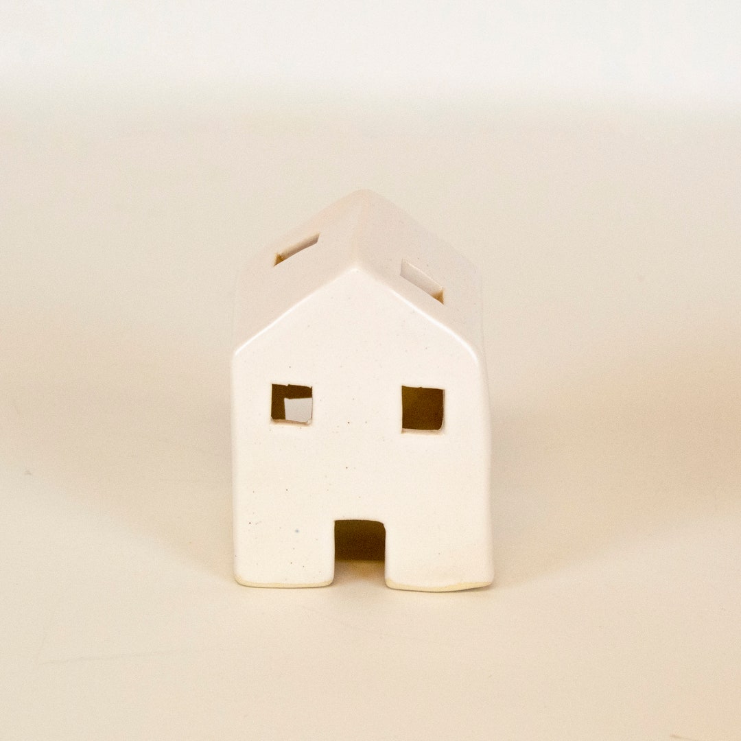 Small Ceramic House, Decorative House With Windows, Tea Light Lantern ...