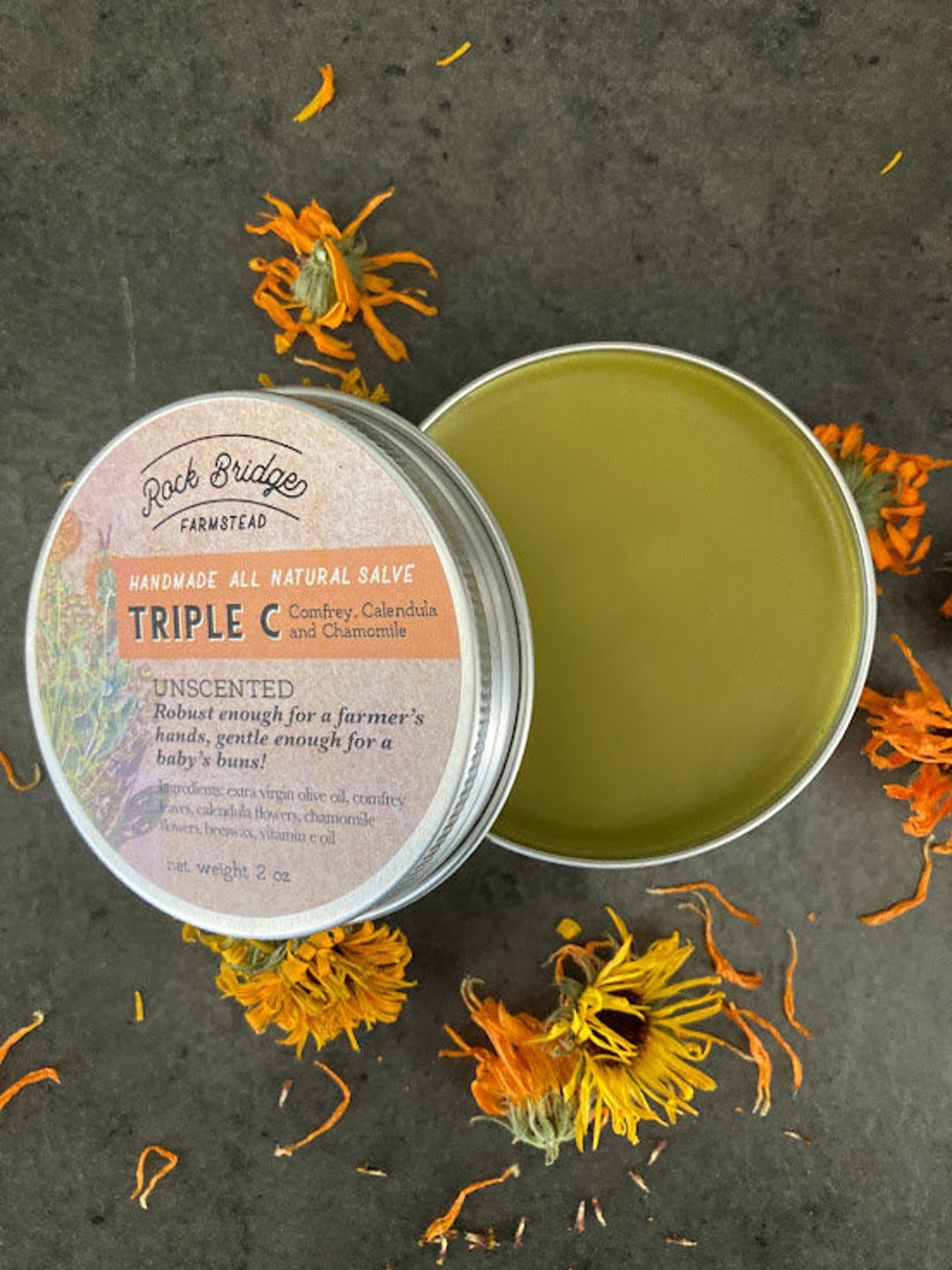 All Natural Comfrey, Calendula, and Chamomile Salve - Triple C ...