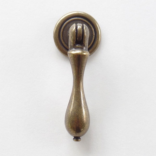 Antique Brass Drop Pull Oval Etsy