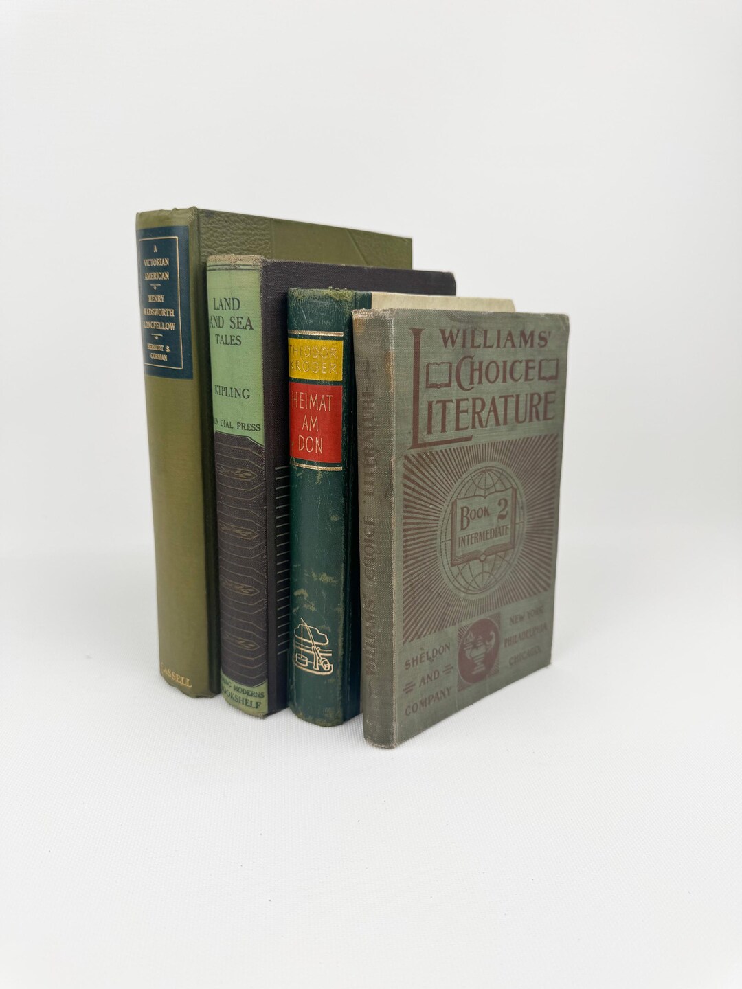 Vintage Green Book Collection: Kipling, Longfellow & More - Etsy