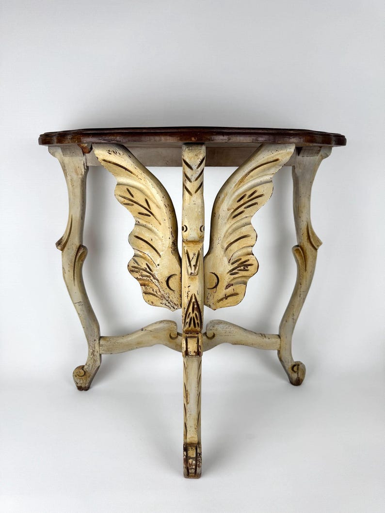 Antique French Country Swan Half Moon Console Table - Etsy