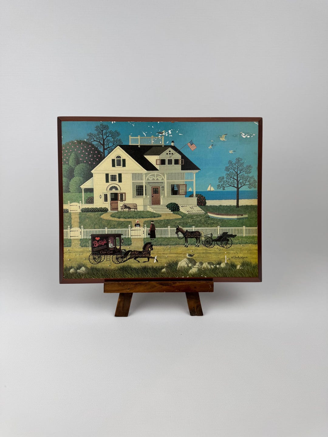 Charles Wysacki “pickwick Cottage” Early American Wall Hanging Art, New ...