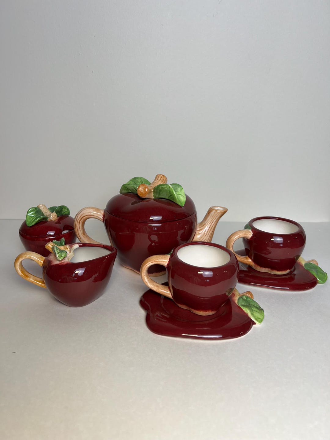 Cermaic Apple Tea Set, Handpainted, Casa Vero by ACK - Etsy