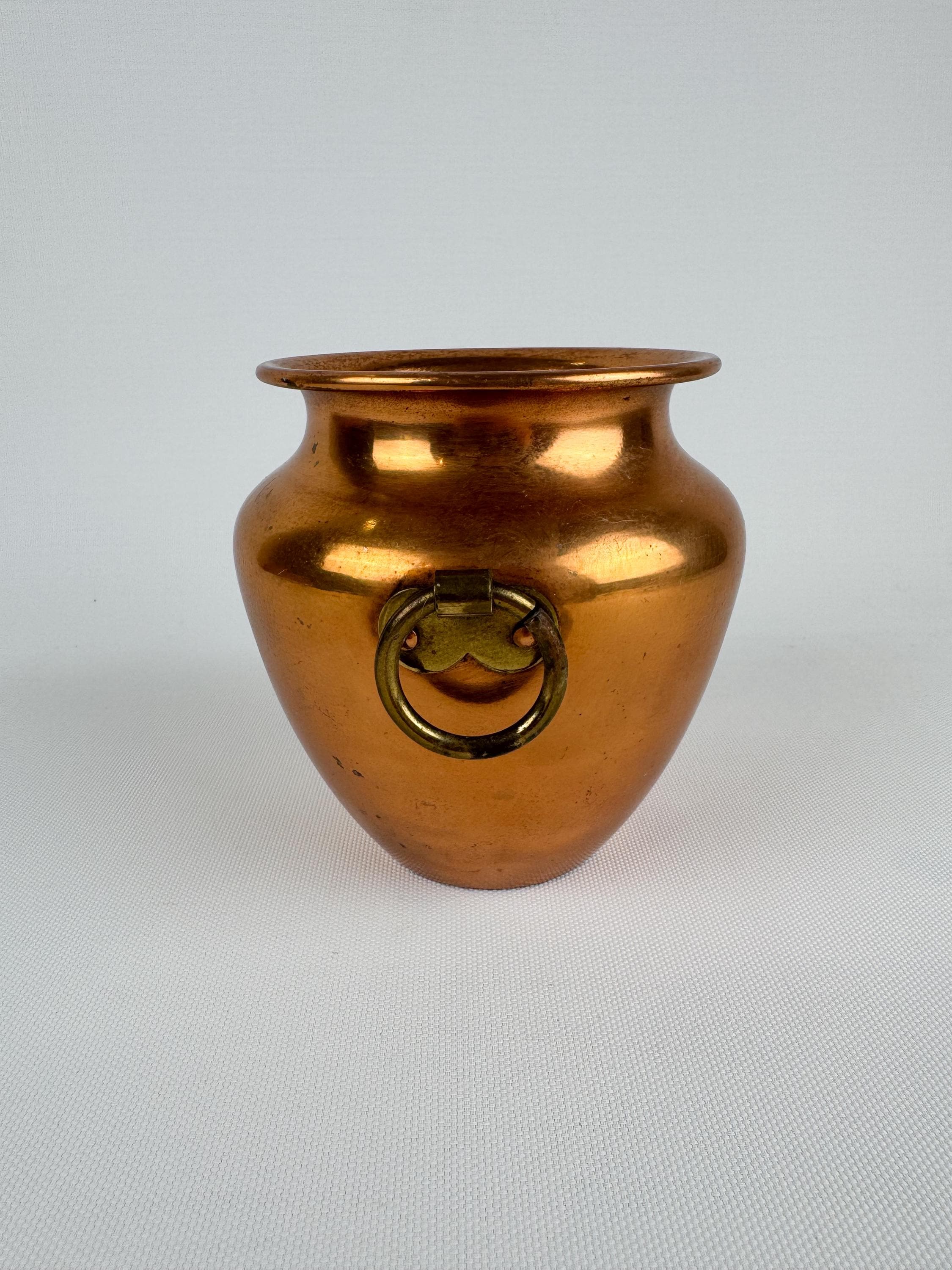 Vintage Copper Urn With Brass Ring Handles: Revere Rome NY Vase - Etsy