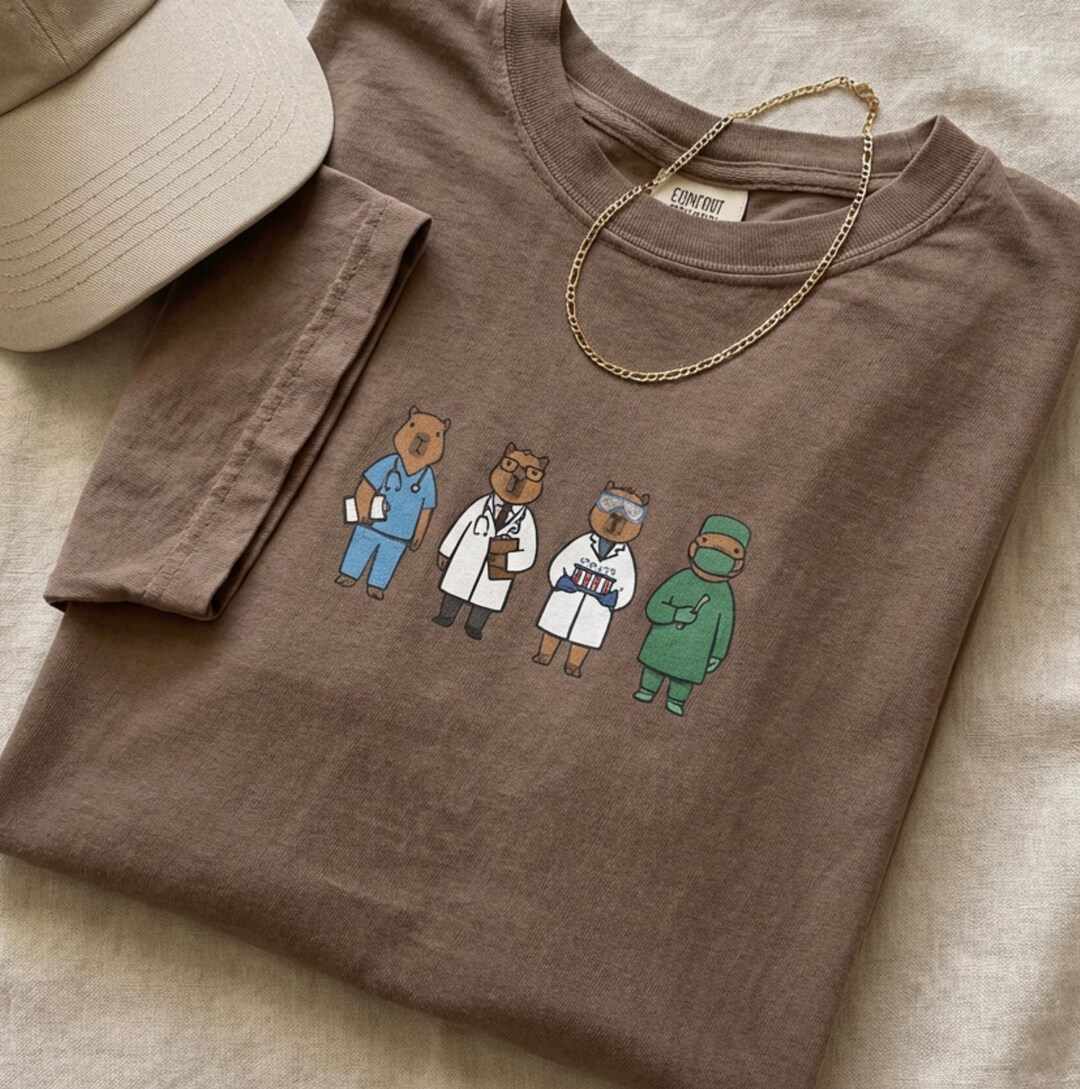 Cute Medical Capybara Shirt | Nurse Doctor Surgeon Lab Tech Capybara ...