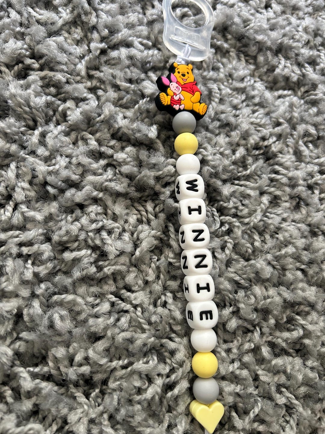 Disney Inspired, Winnie the Pooh & Piglet Inspired Dummy Clip, Pacifier ...