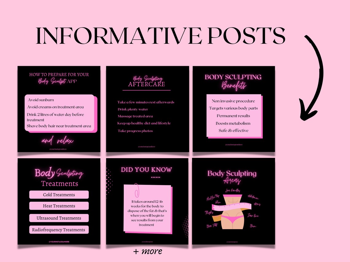 Body Sculpting Instagram Post Templates Body Contouring - Etsy