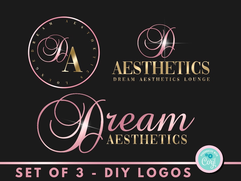 Beauty Logo DIY Pink Gold Logo Aesthetics Nurse Botox - Etsy