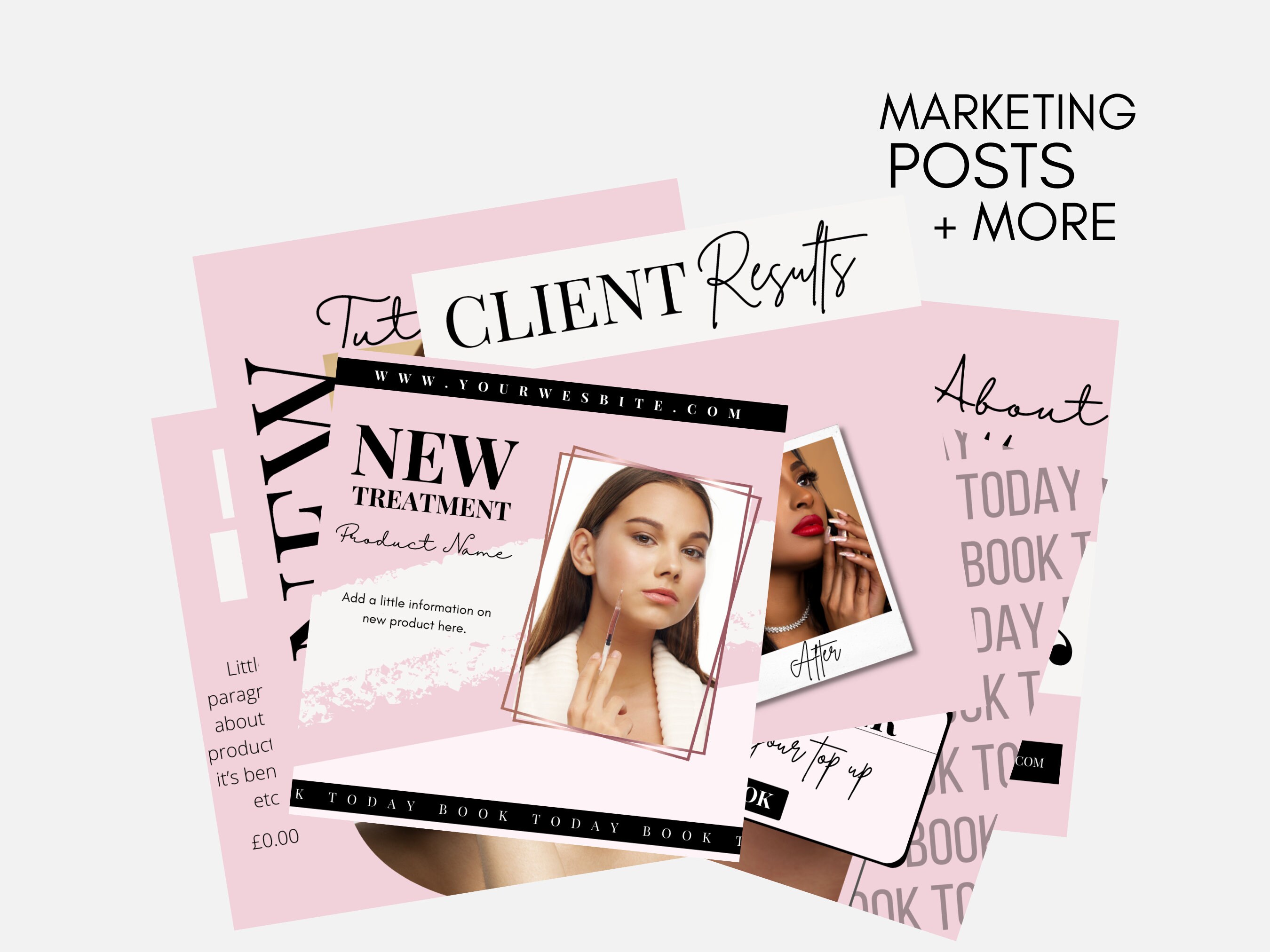 Anti Wrinkle and Filler Instagram Post Templates Pink & - Etsy