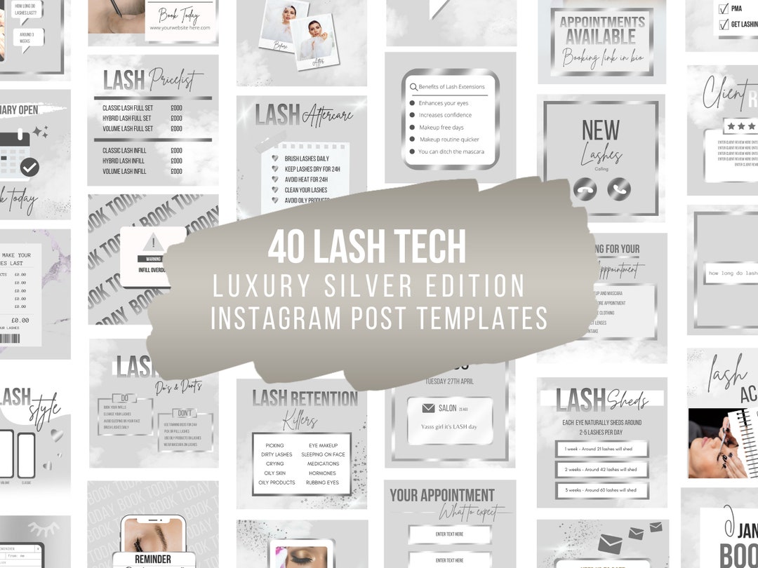 Lash Tech Instagram Post Templates, Lash Quotes, Lash Posts, Branding ...