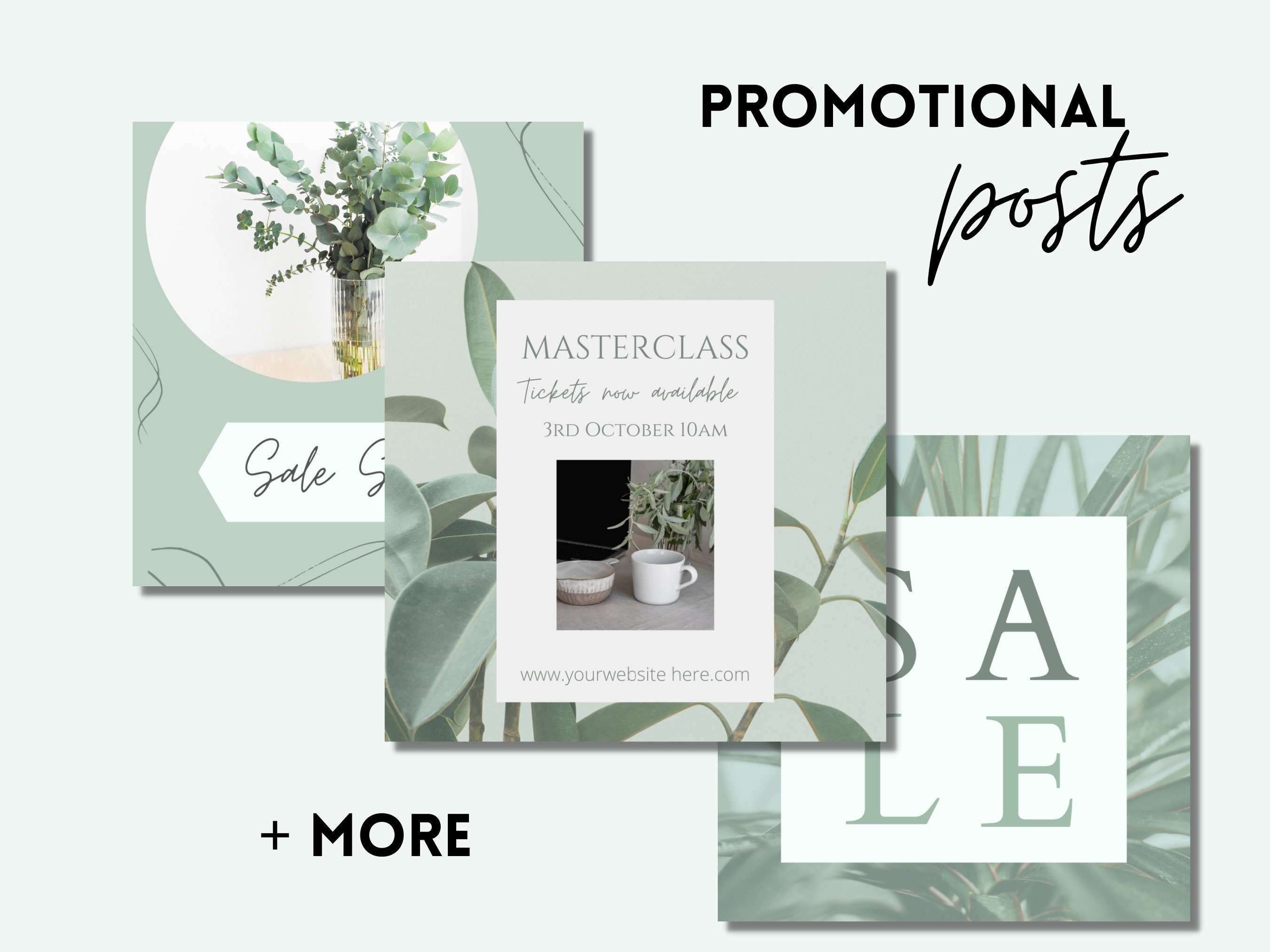 Green Instagram Post Templates Instant Download Sage Green - Etsy